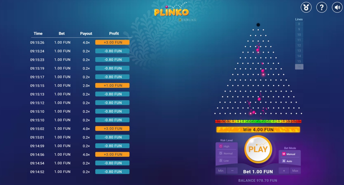 Plinko demo online Sverige Spela Plinko casino gratis