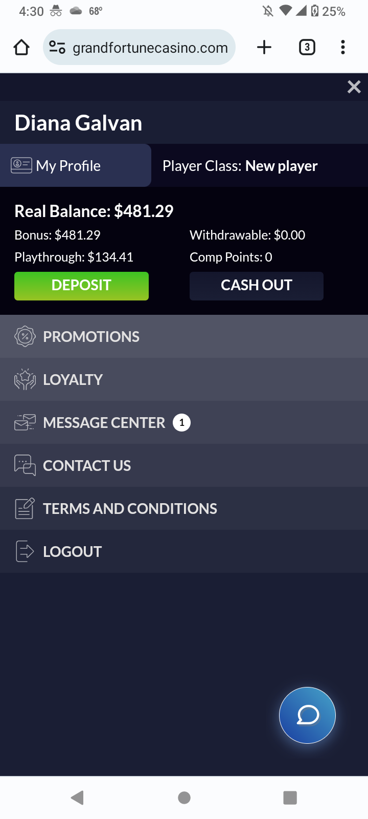 Grand Fortune Casino - Player facing issue accessing account and ... Grand Fortune Casino - Player facing issue accessing account and ...